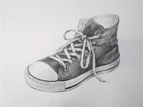 운동화 컨버스화 신발 운동화끈 개체묘사 드로잉 소묘 Drawing 실물보고 그리기 시범 Dessin