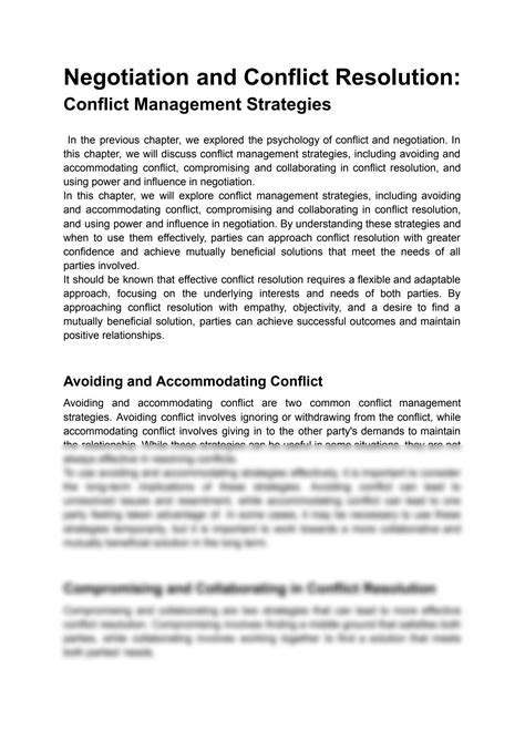 Solution Negotiation And Conflict Resolution Conflict Management