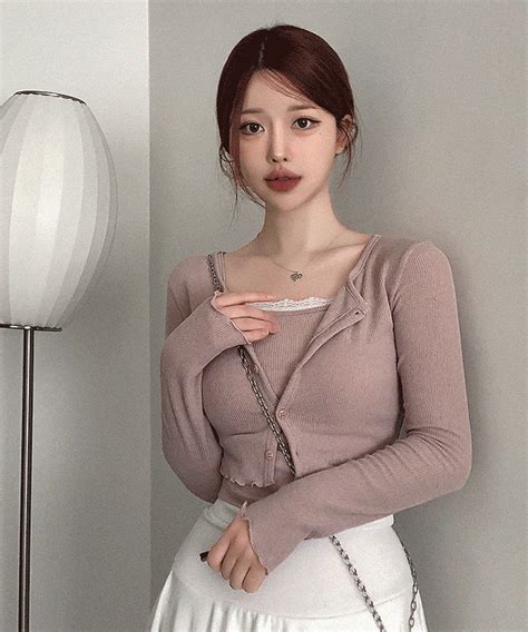 여리여리발레코어ෆ 위시 소프트 슬림핏 나시 가디건 세트 에이블리