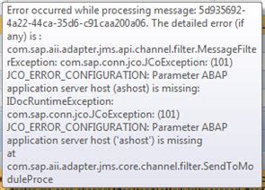 JCO ERROR CONFIGURATION Parameter ABAP Applicatio SAP Community