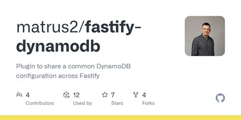 GitHub Matrus Fastify Dynamodb Plugin To Share A Common DynamoDB Configuration Across Fastify
