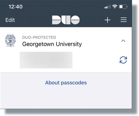 Obtaining A Passcode From The Duo Mobile App University Information Services Georgetown