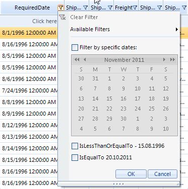 Excel Like Filtering Enhancements In RadGridView For WinForm