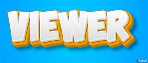 Viewer Yellow White 3d Text Effect Generator