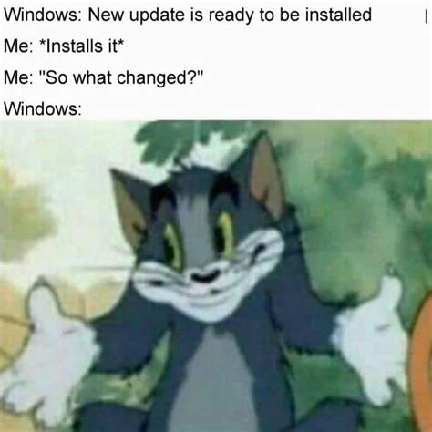 windows new update is ready to be installed me installs it me so