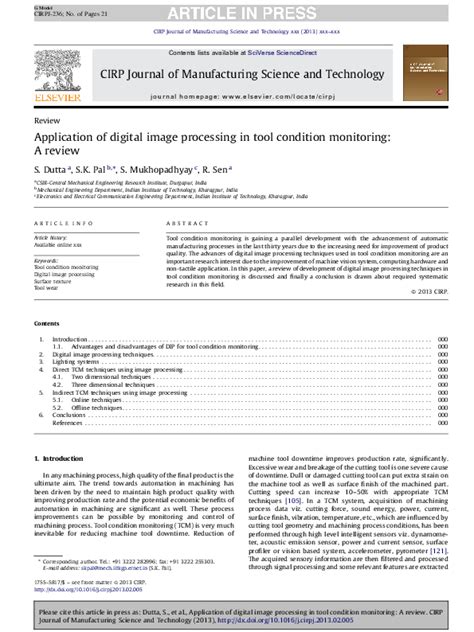 pdf application of digital image processing in tool condition