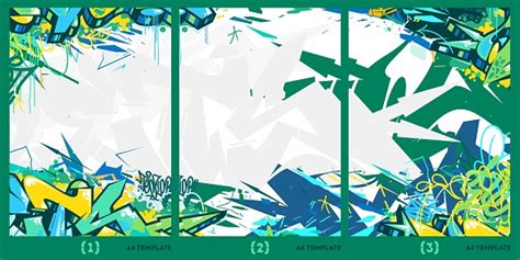 추상 플랫 어반 스트리트 아트 그래피티 스타일 A4 포스터 벡터 일러스트 레이션 템플릿 벽에 대한 스톡 벡터 아트 및 기타