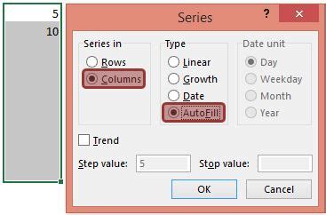 Fill Series In Excel Examples