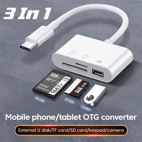 3 In 1 Usb Type C Otg Card Reader To Sd Tf Memory Cards Reader Adapter For Laptop Mobile Phone
