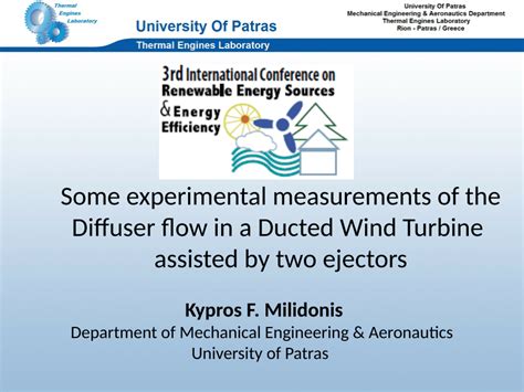 Pdf Presentation Some Experimental Measurements Of The Diffuser Flow In A Ducted Wind Turbine