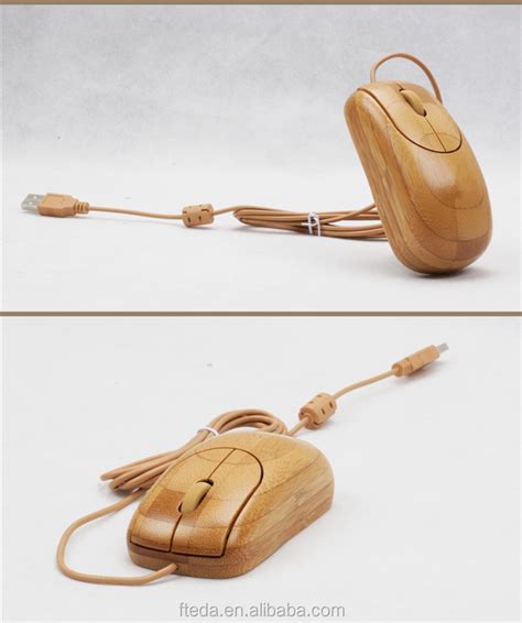 Eco Friendly Bamboo USB Wired Mouse Ergonomic Durable