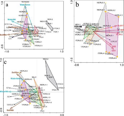 Redundancy Analysis Correlation Triplots Showing The Relationships