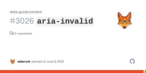 `aria Invalid` · Issue 3026 · Doka Guidecontent · Github