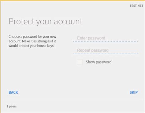 what is the wallet password if you press skip when installing