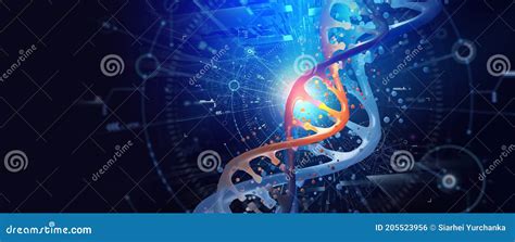 Dna Helix 3d Illustration Laboratory Research Decoding Genome Stock