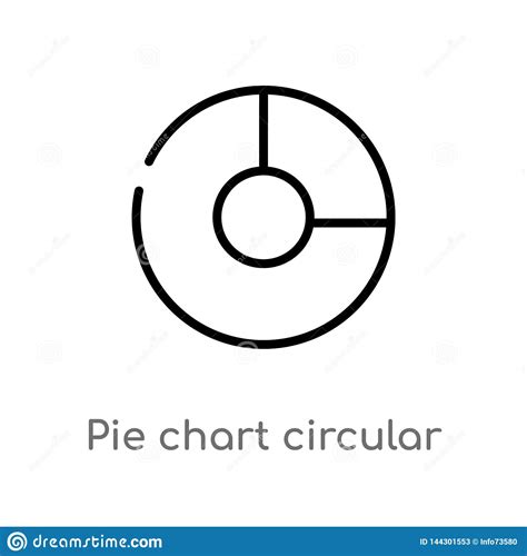 outline pie chart circular interface vector icon isolated black simple