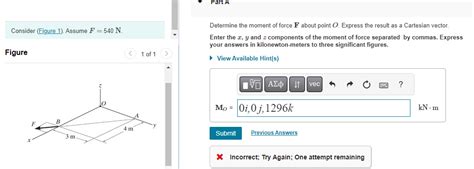 Solved Determine The Moment Of Force F About Point O