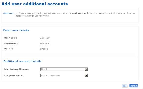 Add User Additional Accounts