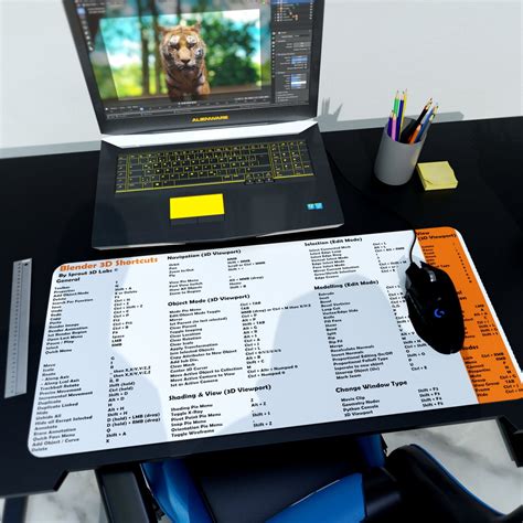 Blender 3d Shortcuts Mousepad For 3d Artists Of All Skill Levels White Software Shortcut