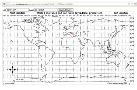 World Map With Longitude And Latitude Line