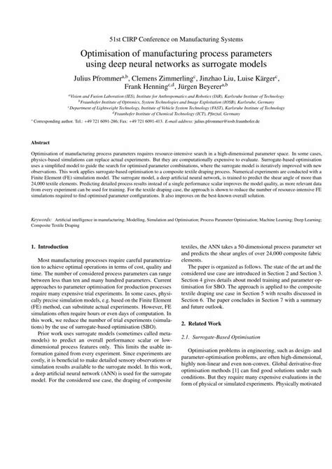 pdf optimisation of manufacturing process parameters using dokumen tips