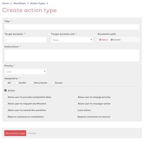 action types