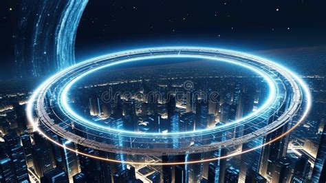 Moonlit U Turn On A Moebius Strip Space Station Stock Illustration Illustration Of Grass