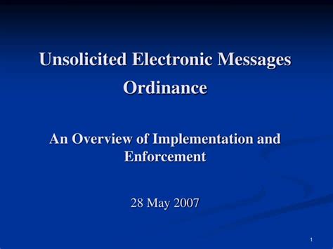 Ppt Summary Of Unsolicited Electronic Messages Ordinance Uemo Powerpoint Presentation Id