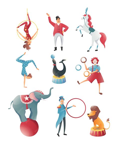 Premium Vector Circus Animals Acrobatic Animal Tricks Circus