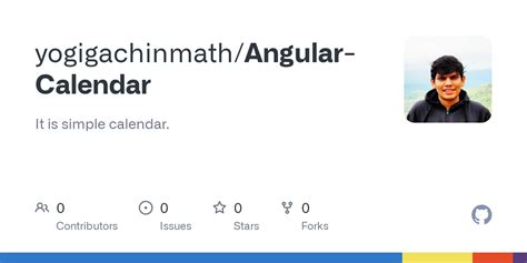 Github Yogigachinmath Angular Calendar It Is Simple Calendar