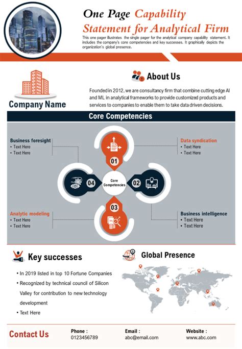 One Page Capability Statement Templates To Bag Lucrative Projects