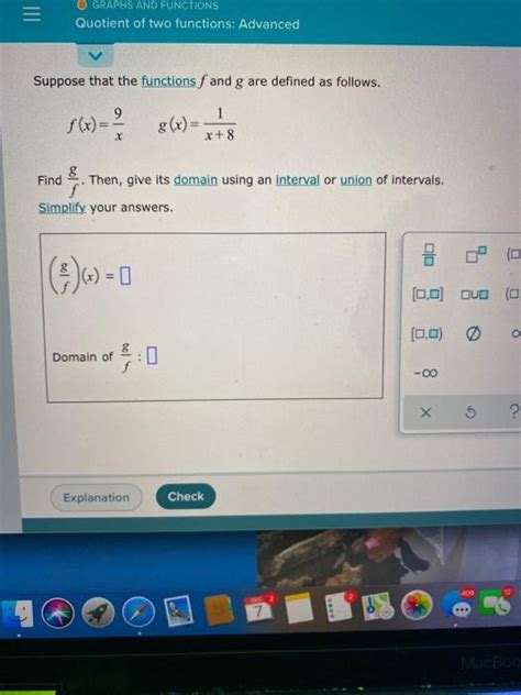 solved o graphs and functions iii quotient of two functions
