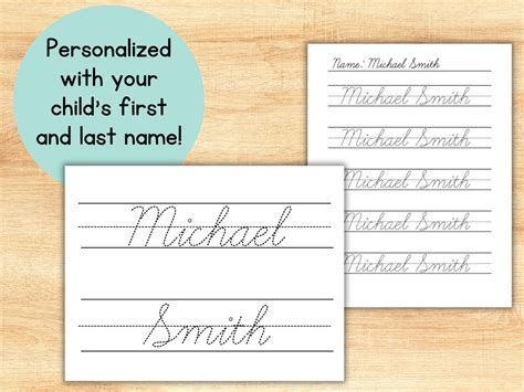 Custom Cursive Name Practice Tracing Worksheets Cursive Worksheet Handwriting Practice Name In