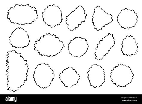 geometric shapes round oval linear strokes irregular rough black