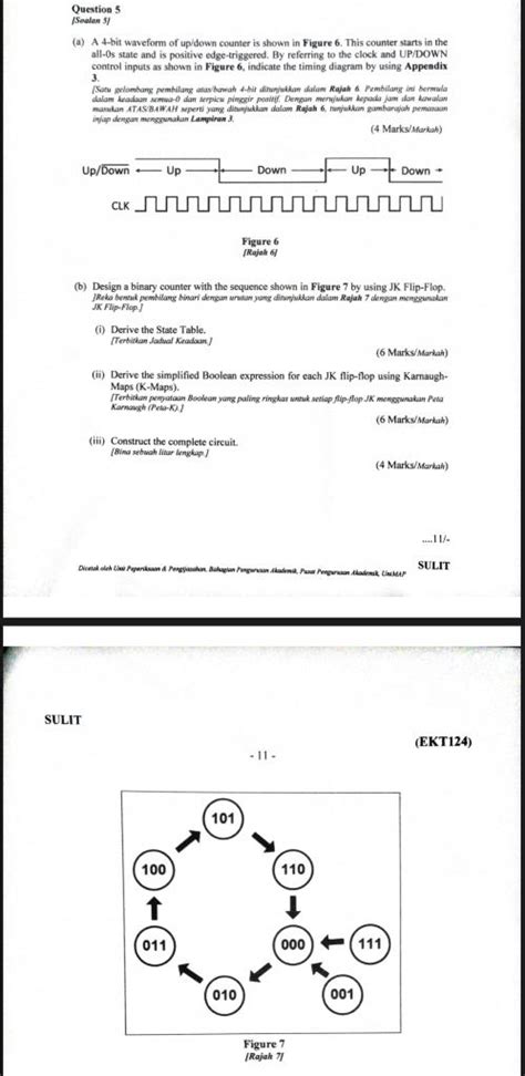 question 5 [sealan 5] a a 4 bit waveform of up down