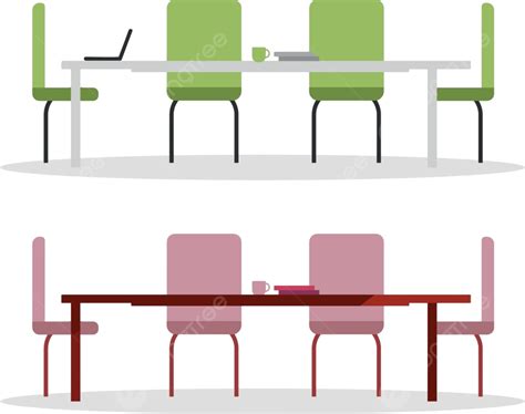 Office Tables Flat Color Vector Objects Set Flat Animation Firm Vector Flat Animation Firm