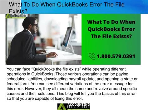 Ppt 3 Method Quickest Way To Resolve Quickbooks Error The File Exists Powerpoint Presentation