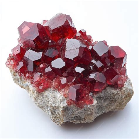 Premium Photo Garnet Mineral Cluster Isolated On A White Background