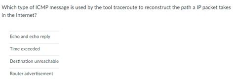 solved which type of icmp message is used by the tool