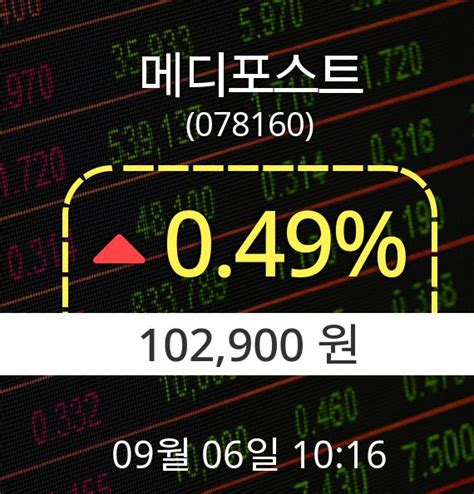 증시현황 6일 메디포스트주가 오전 10시 16분 102900원