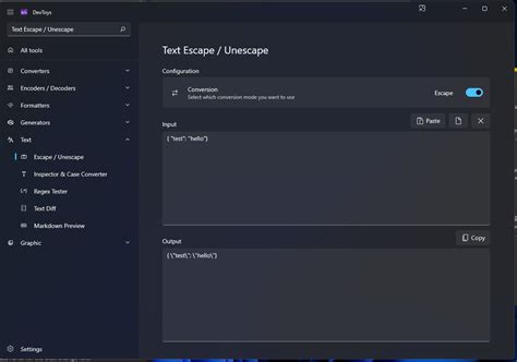 json striny unstriny feature · issue 517 · devtoys app devtoys