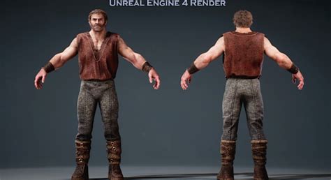 create 3d realistic game character uv map texture human 3d character