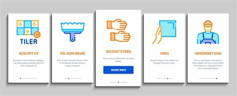 Tiler Work Equipment Onboarding Elements Icons Set Vector 17350428 Vector Art At Vecteezy