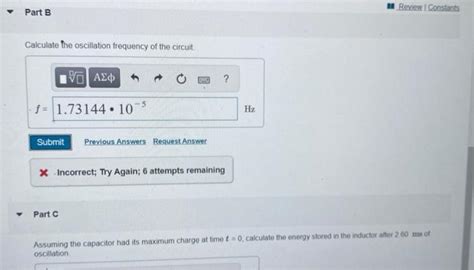 Solved An L C Circuit Containing An 90 0 Mh Inductor And A