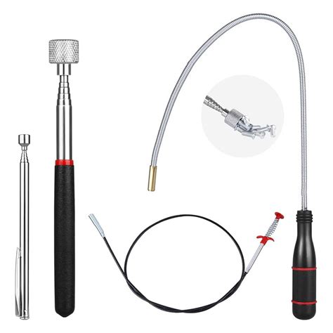4 Pack Telescoping Magnet Pick Up Tool Set Extendable Magnetic Pickup