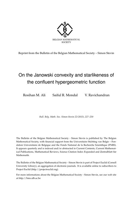 pdf on the janowski convexity and starlikeness of the confluent