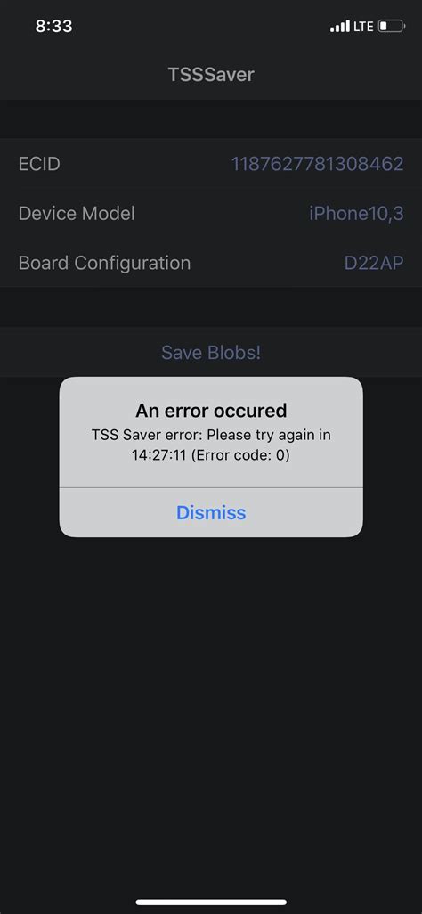 Help I Cant Save Blobs Using Tss Saver Rjailbreak