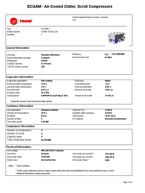 Computerized Technical Selection Chiller Pdf Decibel Physical Quantities