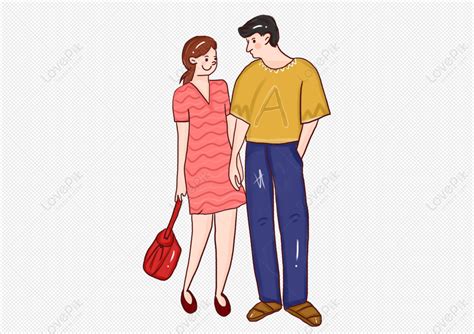 만화 귀여운 미니 멀리 즘 커플 발렌타인 Png 일러스트 무료 다운로드 Lovepik