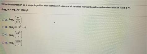 Solved Write The Expression As A Single Logarithm With Chegg